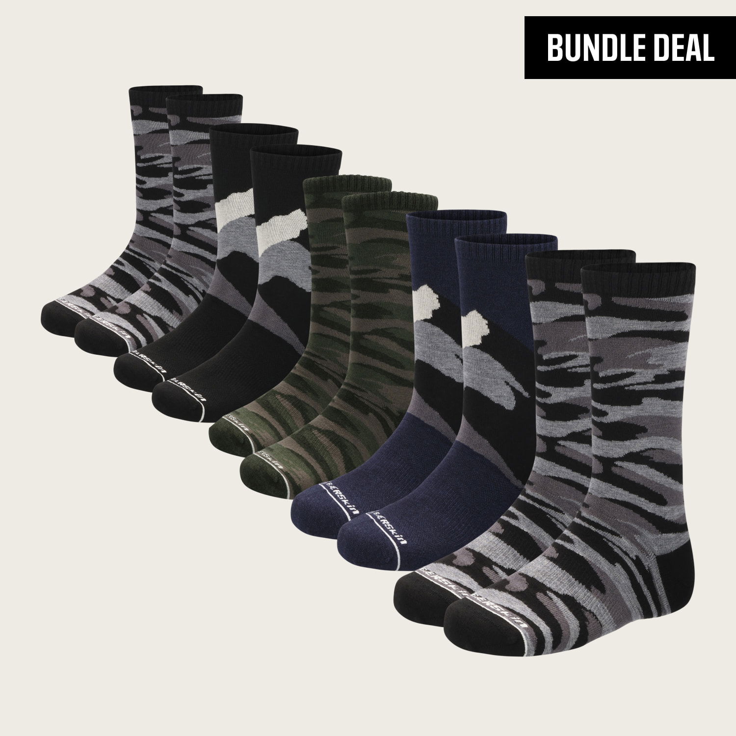 Merino Wool Design Long Crew Sock (5 Pack) | BAERSkin Tactical Supply ...